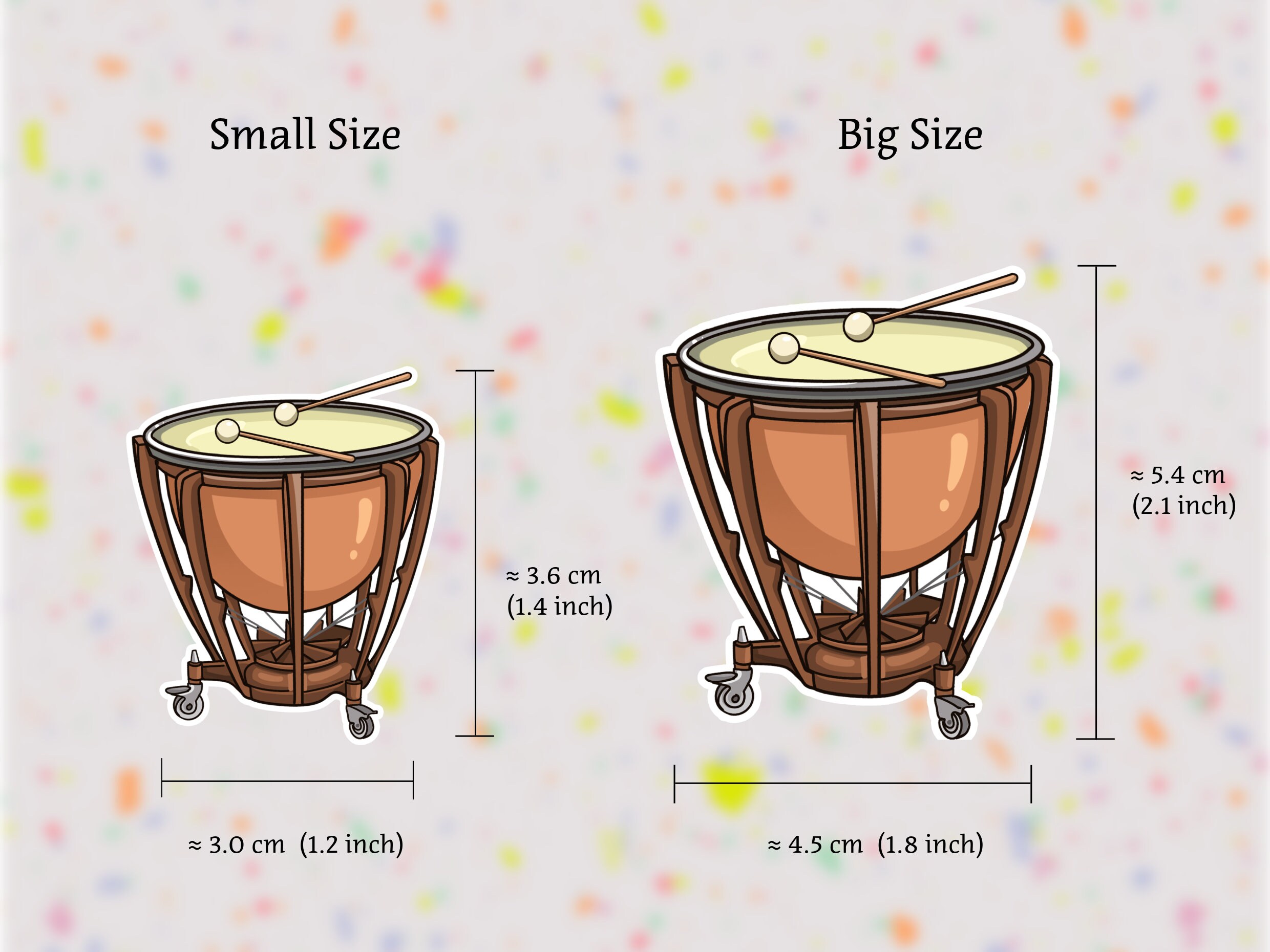 Timpani Stickers, Max 20 Pc per Sheet, Instrument Stickers, Writable ...