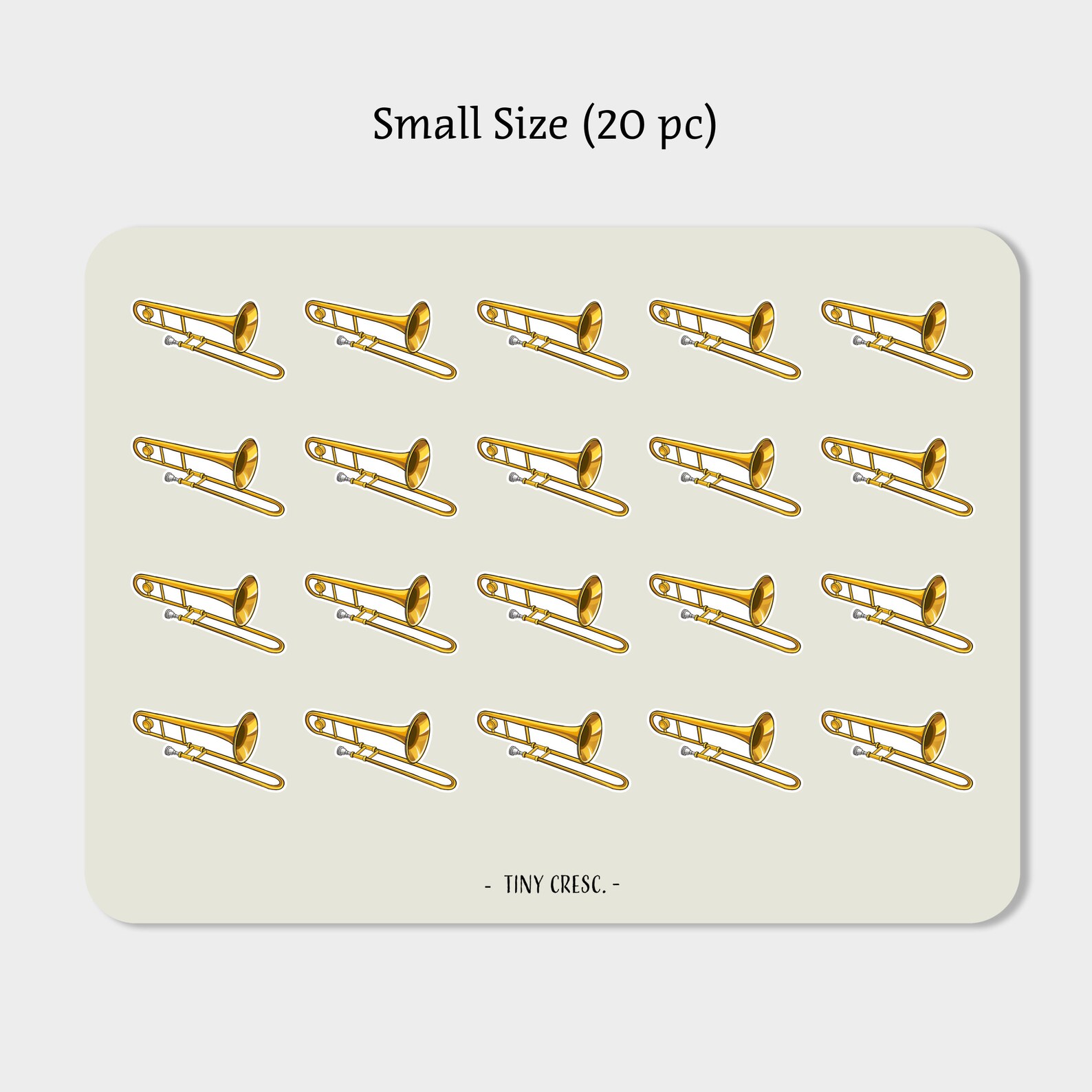 Trombone Stickers, Max 20 Pc per Sheet, Instrument Stickers, Writable ...