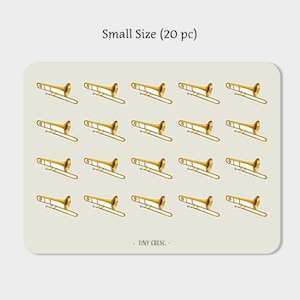 Trombone Stickers, Max 20 Pc per Sheet, Instrument Stickers, Writable ...
