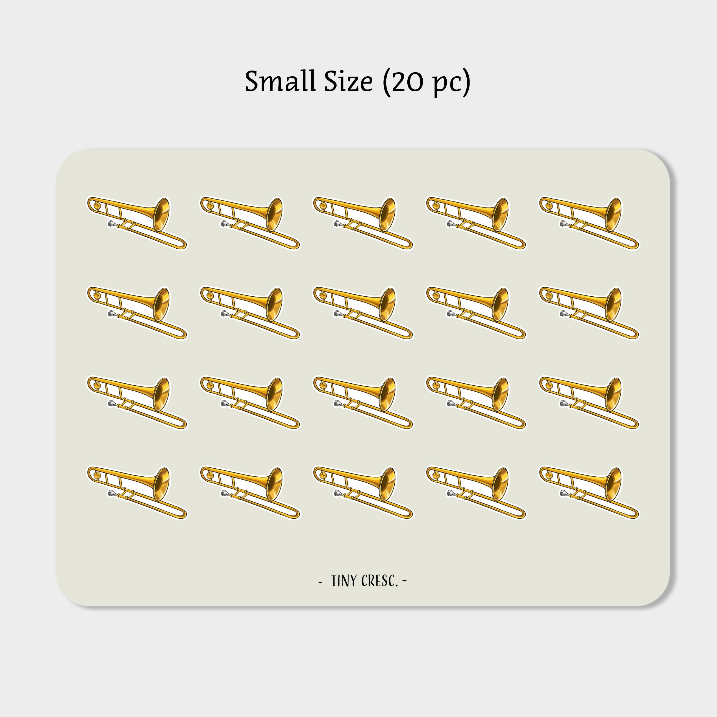 Trombone Stickers, Max 20 Pc per Sheet, Instrument Stickers, Writable ...