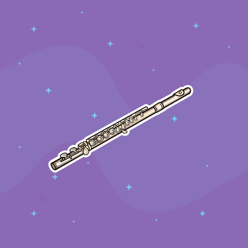Flute Stickers, Max 20 Pc per Sheet, Instrument Stickers, Writable, for ...