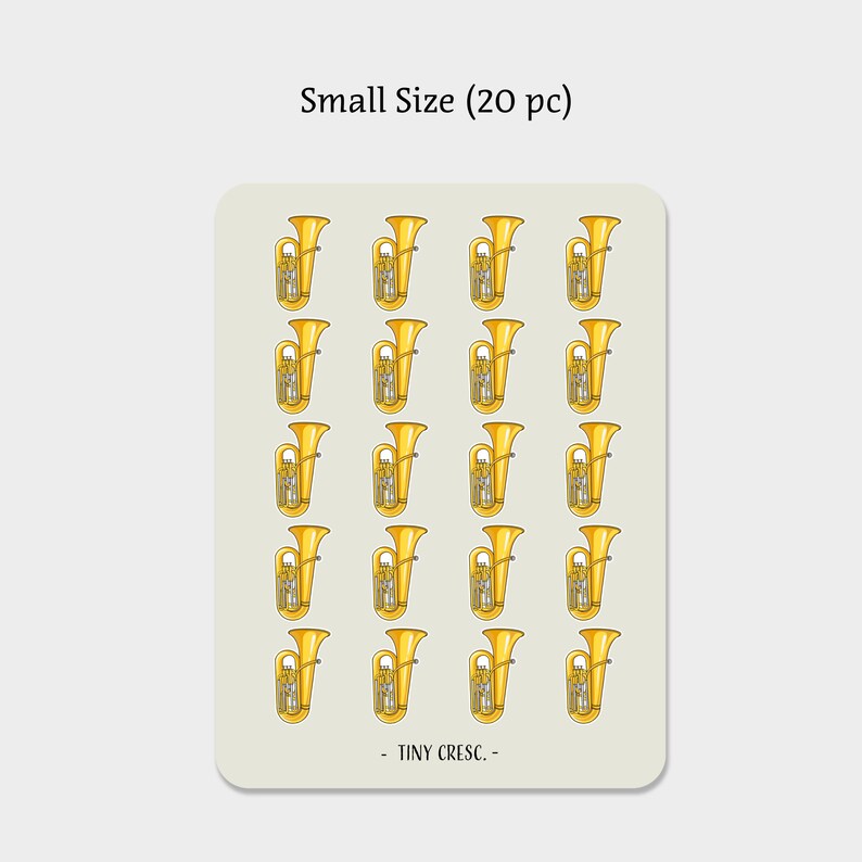 Tuba Stickers, Max 20 Pc per Sheet, Instrument Stickers, Writable, for ...