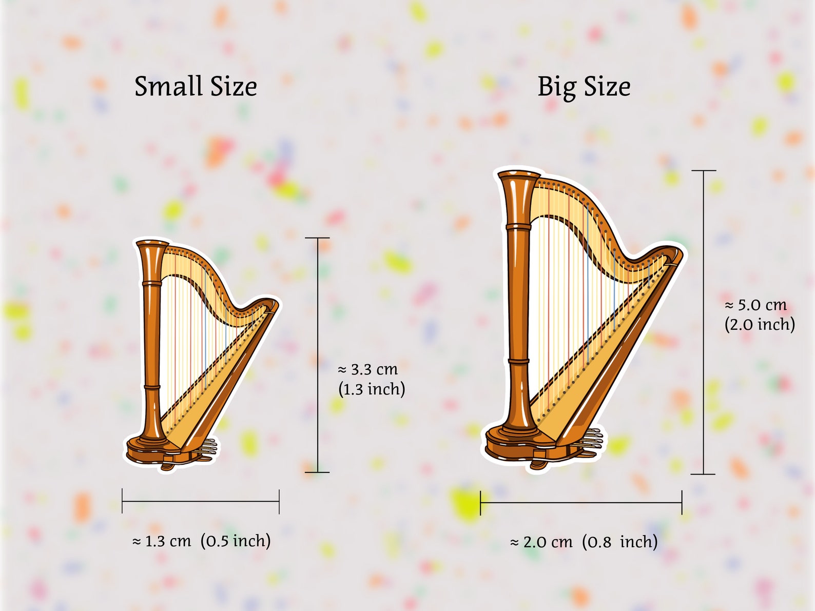Harp Stickers, Max 20 Pc per Sheet, Instrument Stickers, Writable, for ...