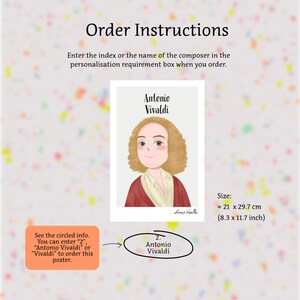 48 Cute Composer Postcards With Name and Signature, Minimal Design ...