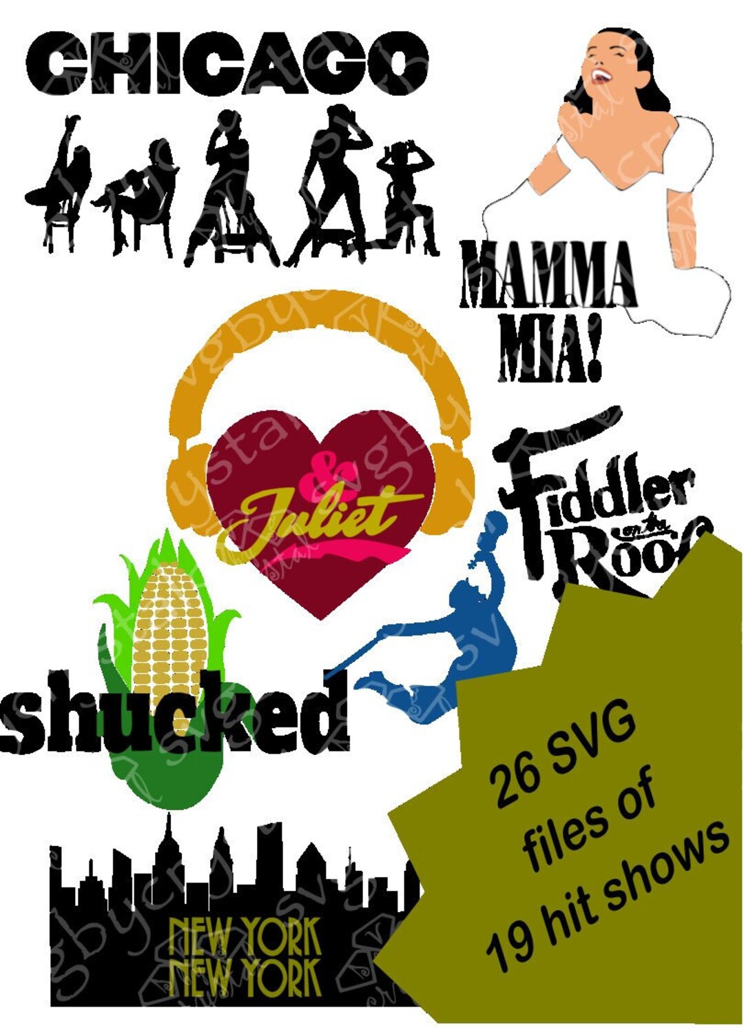Broadway Favorites 2-SVG Layered Files - Etsy