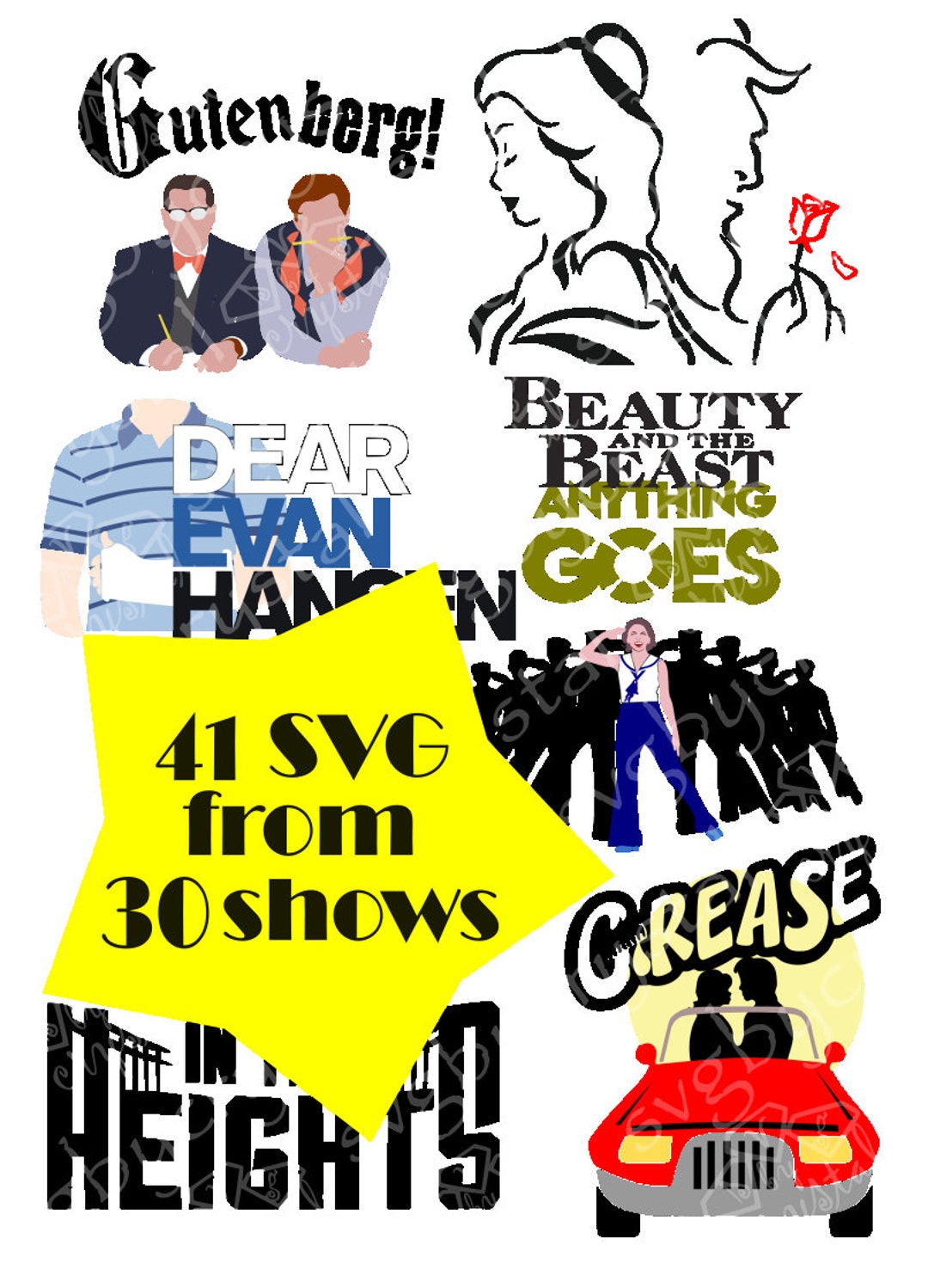 Broadway Favorites 4 Svg--layered Designs - Etsy