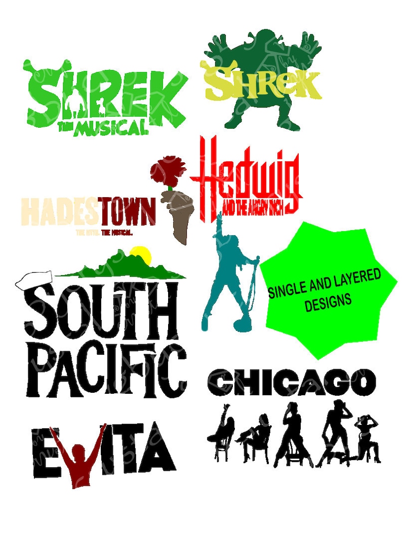 Broadway Favorites 2-SVG Layered Files - Etsy