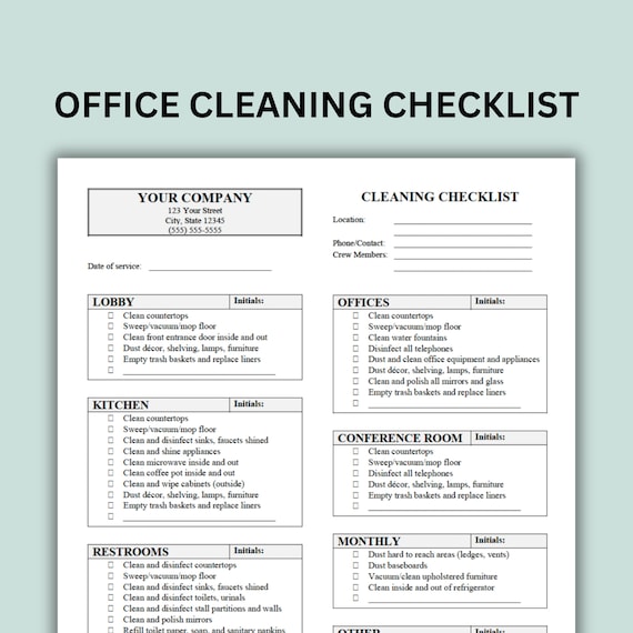 Cleaning Crew Checklist