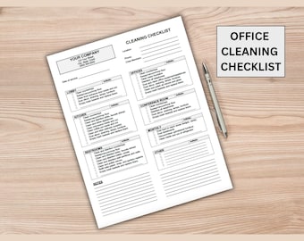 Office Cleaning Checklist Customizable Word Document and PDF Forms - Etsy
