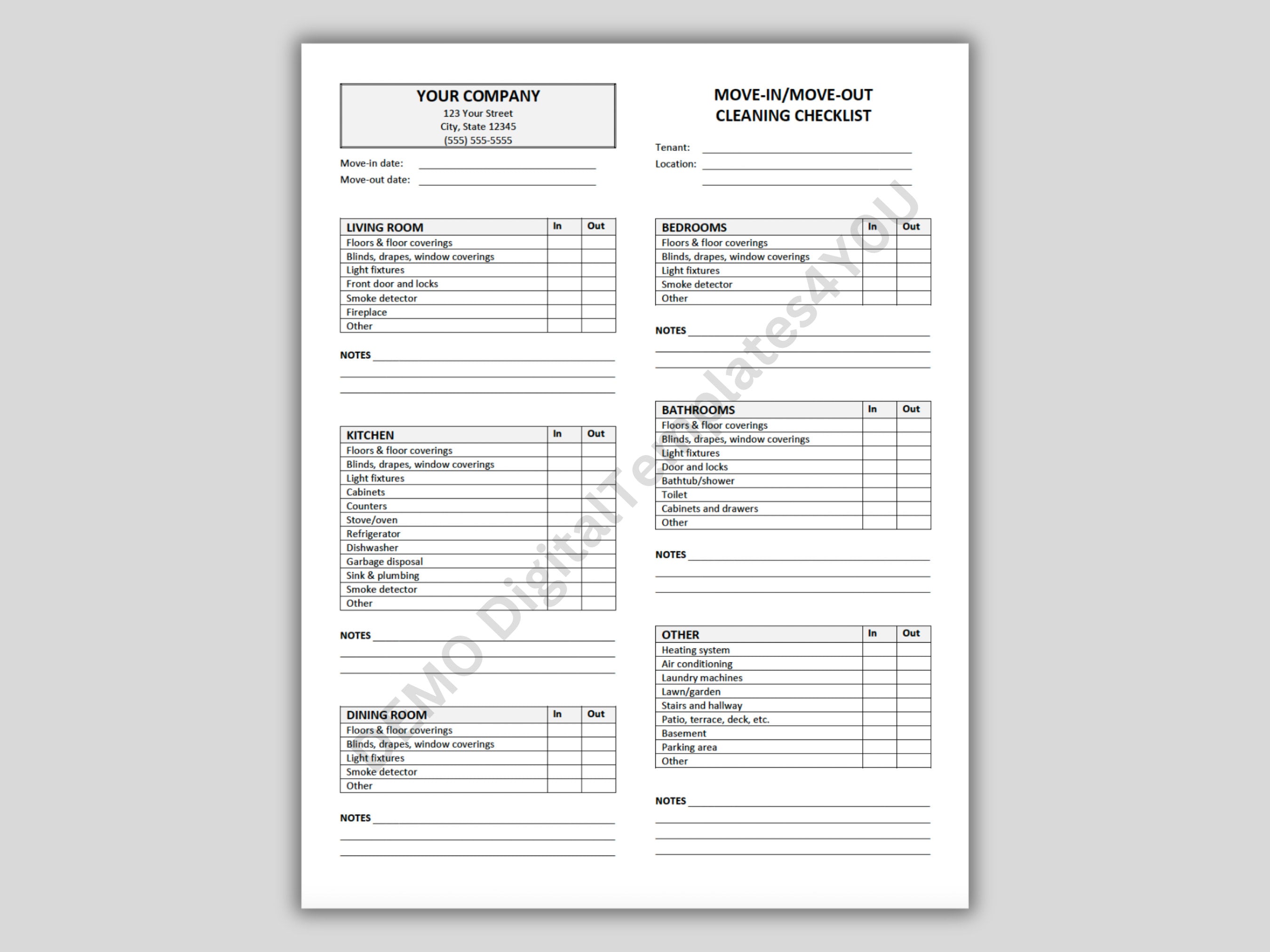 Move-in/move-out Cleaning Checklist | for Tenants and Landlords ...
