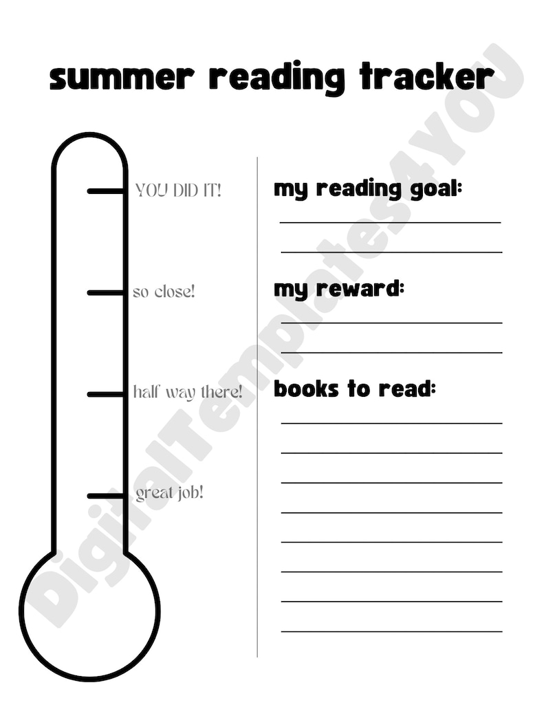 Summer Reading Tracker Coloring Page for Kids Printable PDF - Etsy