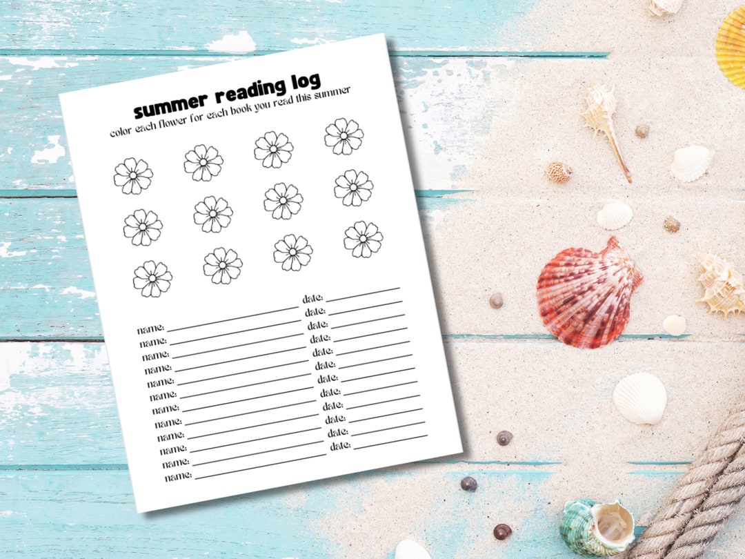 Summer Reading Log Coloring Page for Kids Printable PDF Book - Etsy