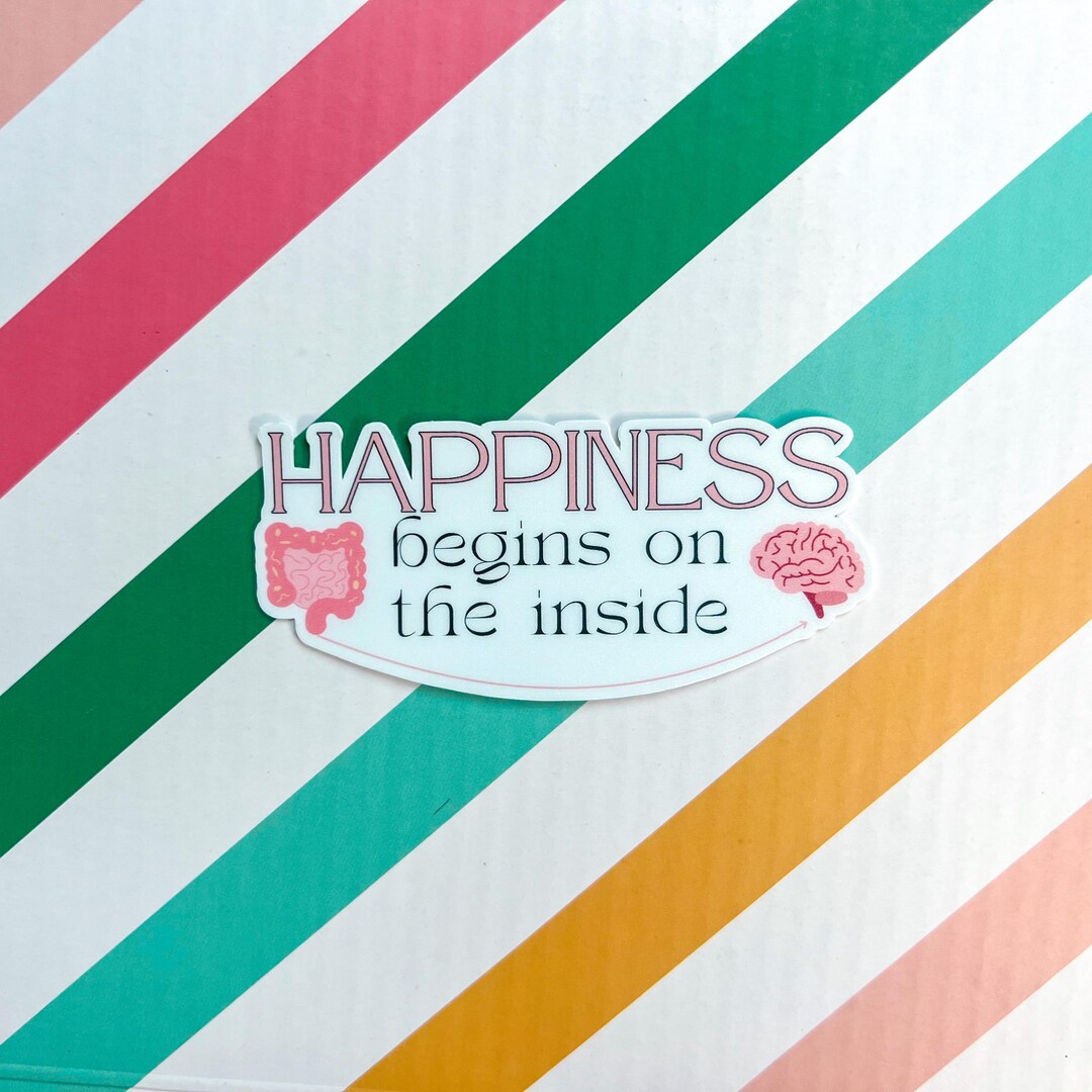 Gut Brain Connection Sticker Happiness Begins on the Inside - Etsy