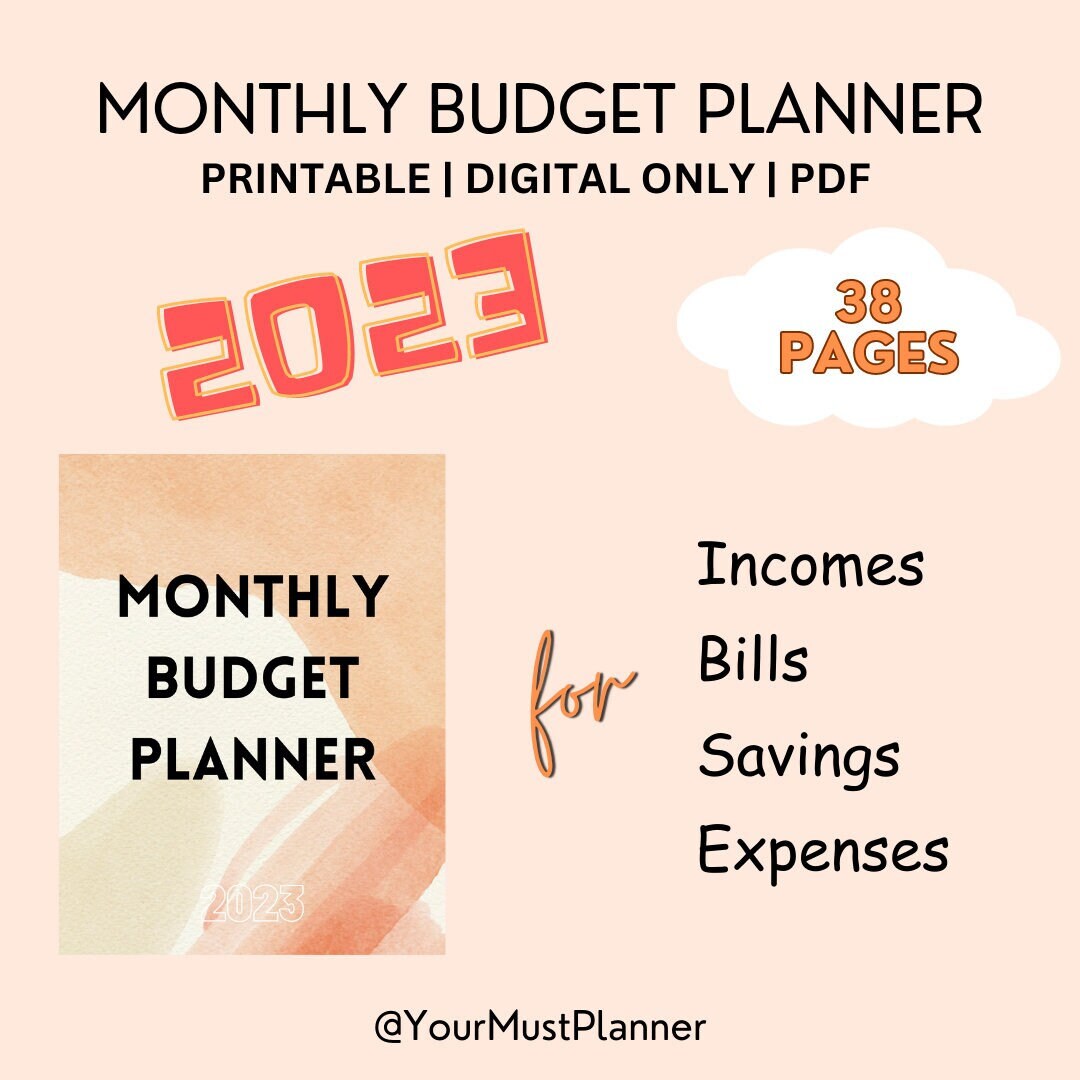 2023 Monthly Budget Planner | PDF | Digital | Savings Planner | Incomes ...