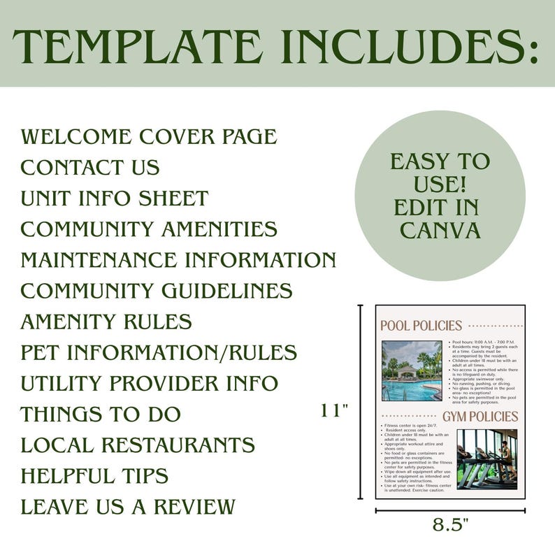 Editable Apartment Move-in Packet Template: Property Manager Forms ...