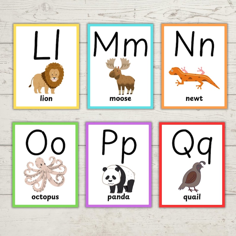 Alphabet Animals Classroom Poster: ABC Handwriting Practice (8.5x11 ...