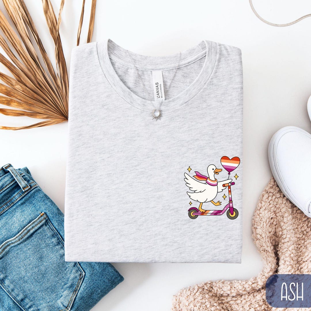 Subtle Lesbian Pride Goose Shirt, LGBTQ WLW Pride Month T-shirt ...