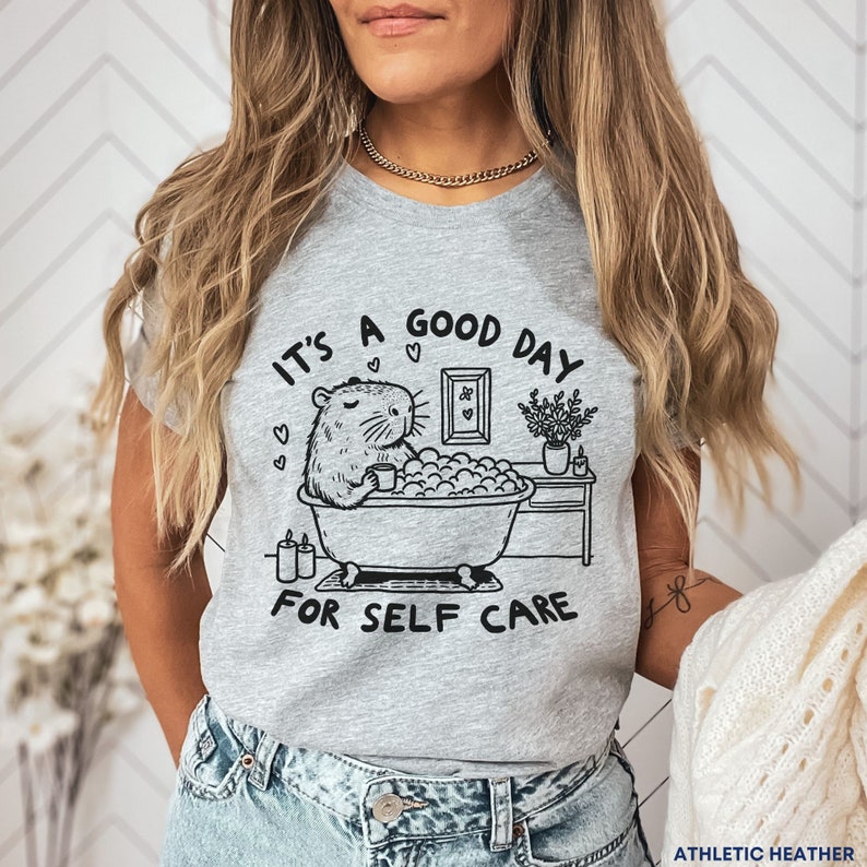 Capybara Mental Health T-shirt, Funny Self Love Shirt, Trendy Capybara ...