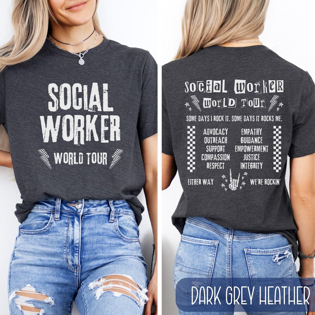 Social Worker World Tour Shirt, School Social Worker T-shirt, MSW LCSW ...