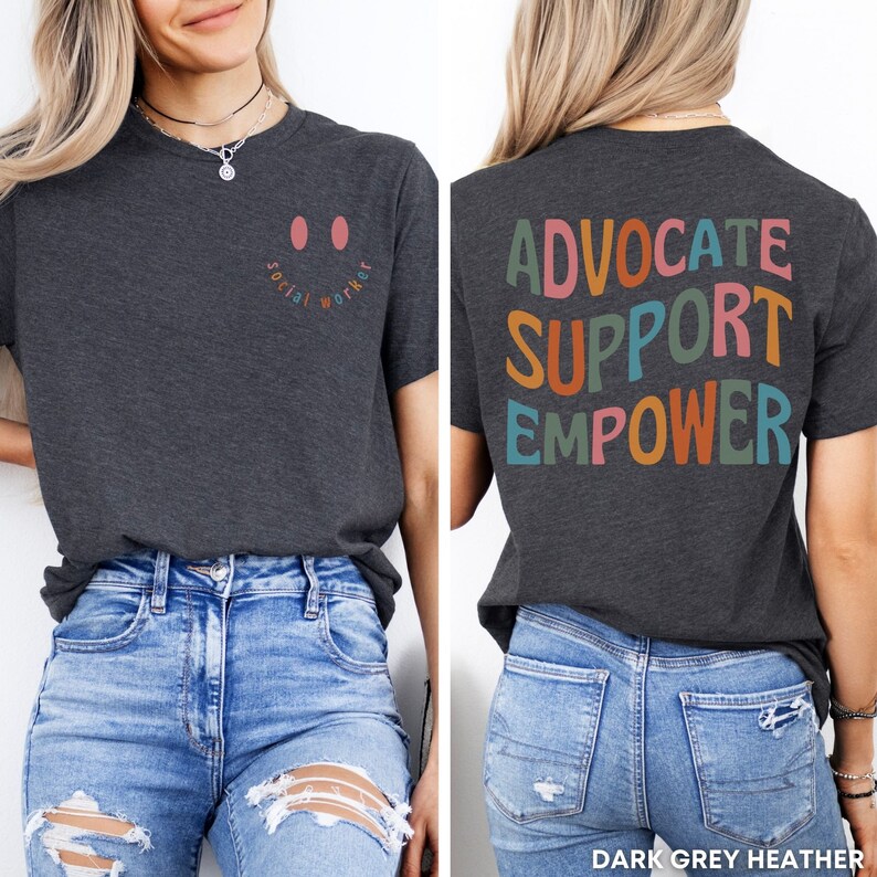 Social Worker Advocate Support Empower Shirt, School Social Worker T ...