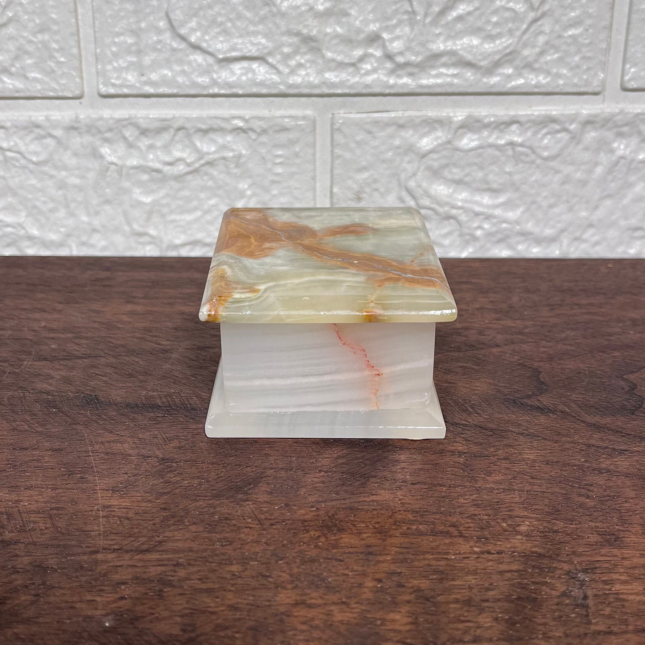 Stone Box Vintage Trinket Box Onyx Stone Box With Lid Vintage Home ...