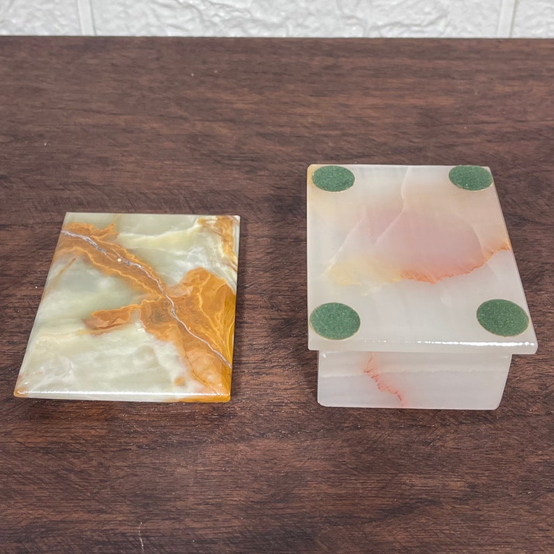 Stone Box Vintage Trinket Box Onyx Stone Box With Lid Vintage Home ...