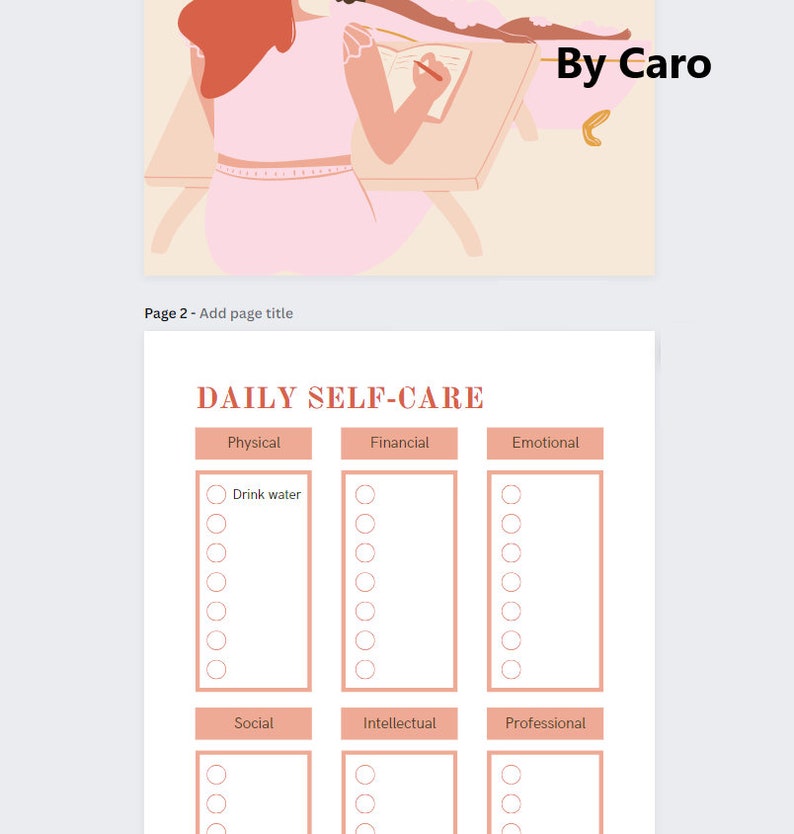 Self-care Planner PDF Printable - Etsy
