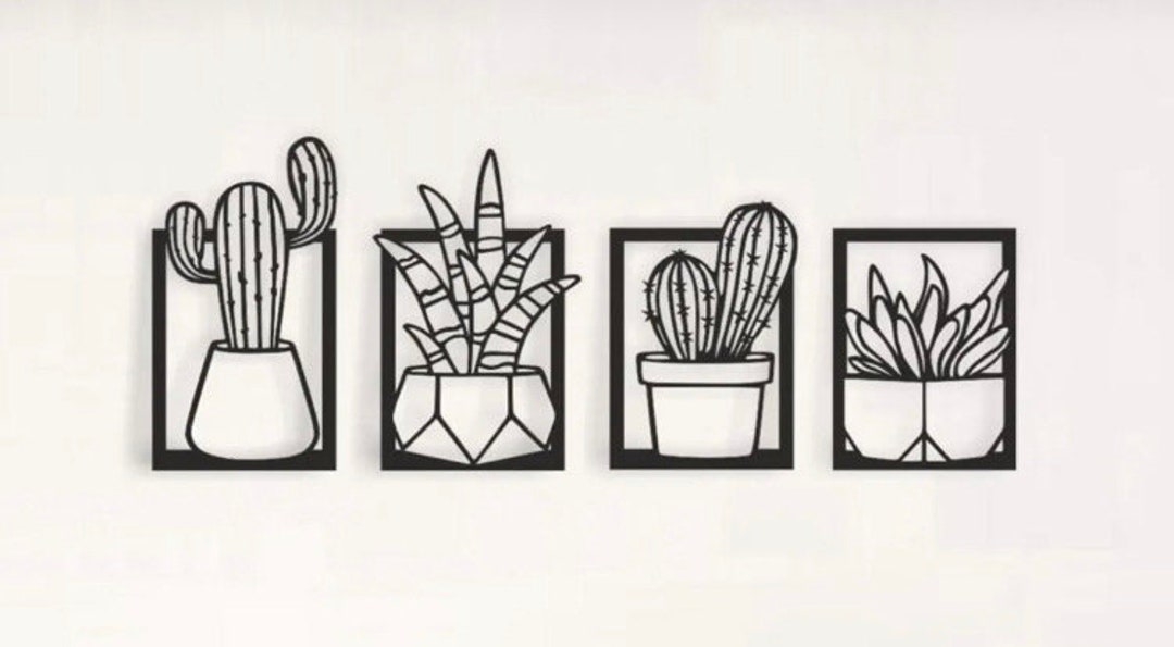 Cactus Figures for Your Walls/ Made by Wood - Etsy