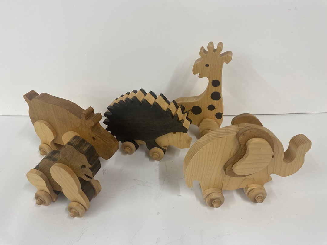 Wood Animal Toys, Wild Animals, Wood Toy, Learning - Etsy