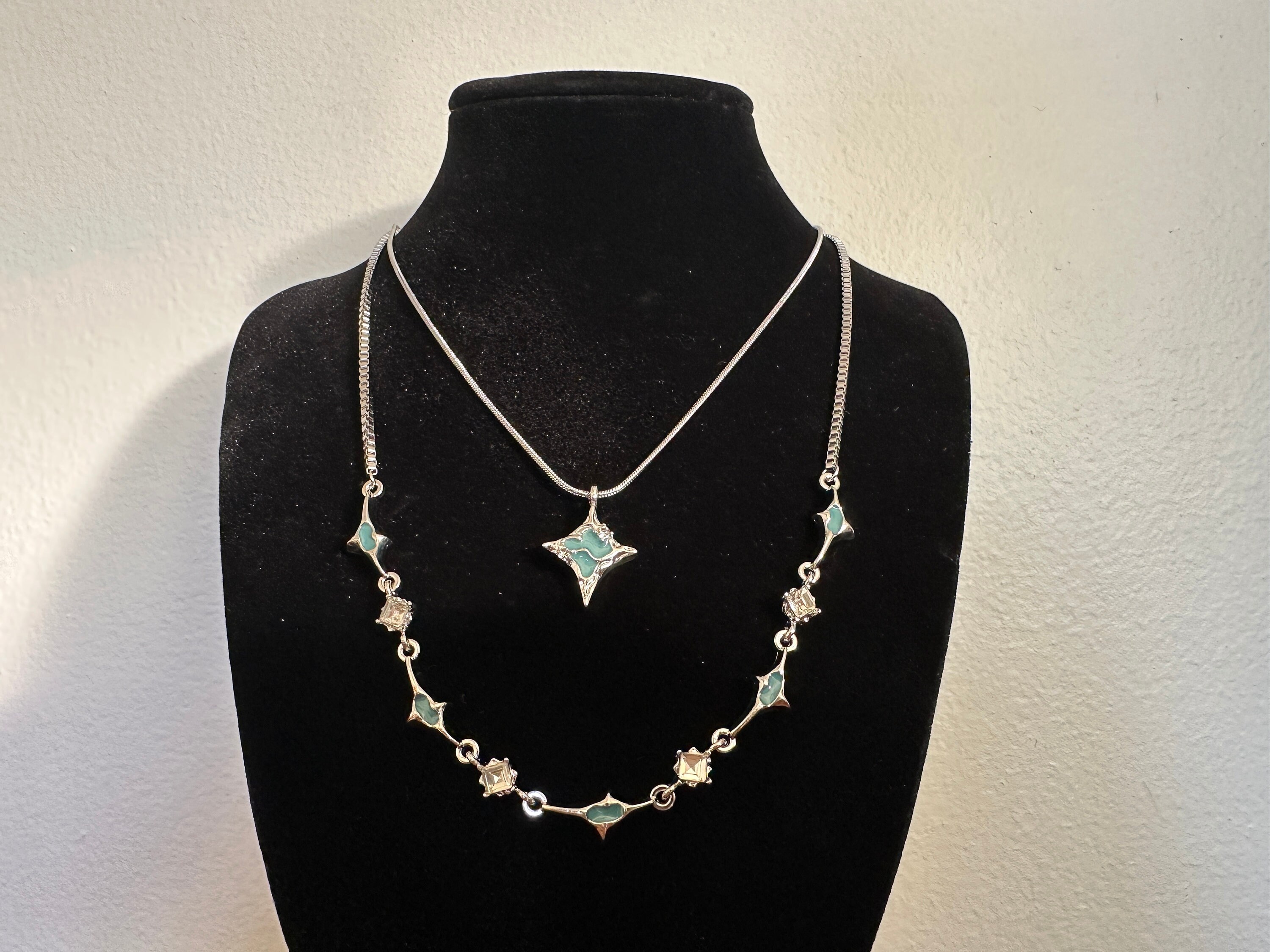 2PCS Y2K Star Chain Necklace Set , 2000s Necklace, Celestial Necklace ...