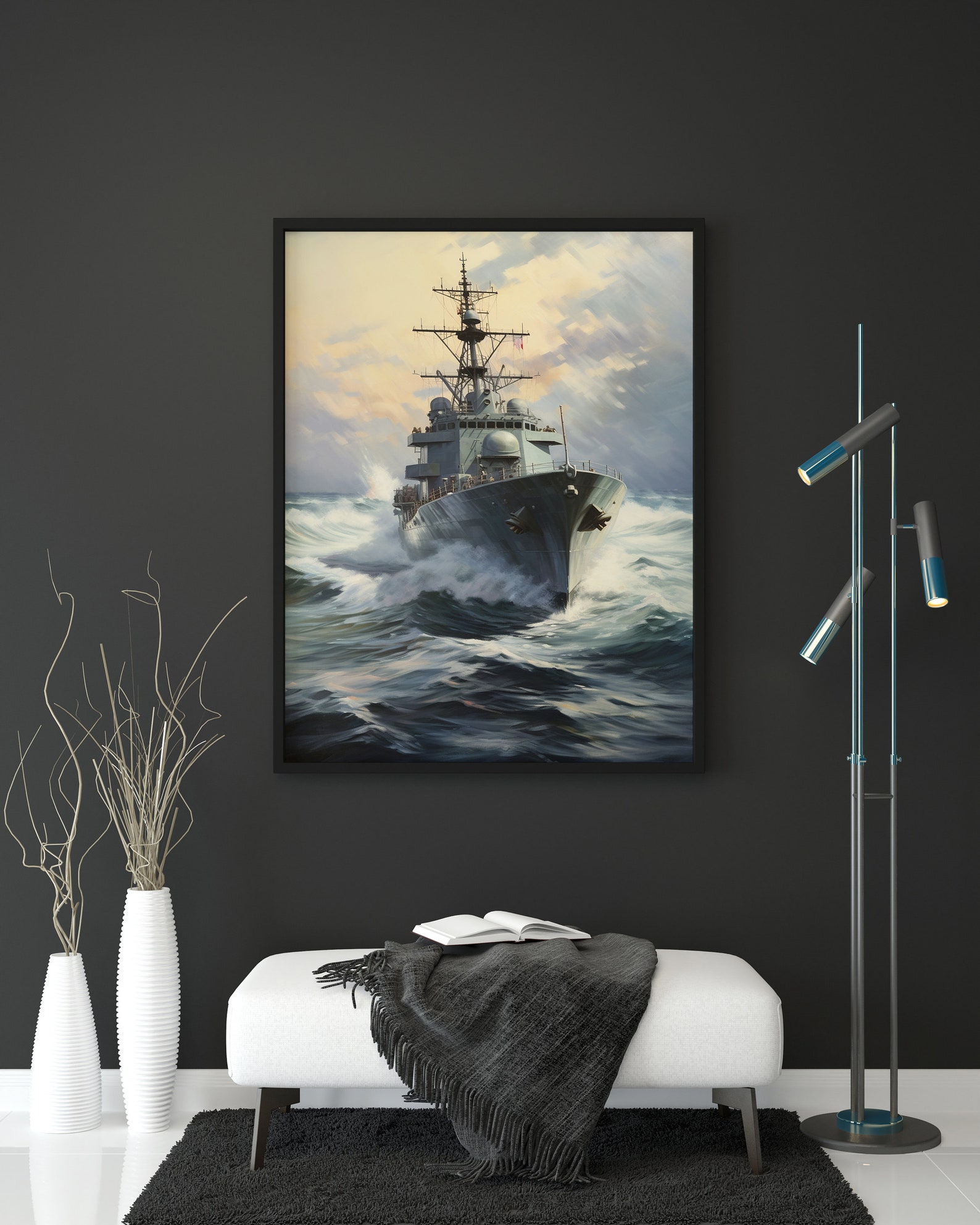 Navy Ship Art Poster | Naval Artwork | Maritime Painting | Naval ...