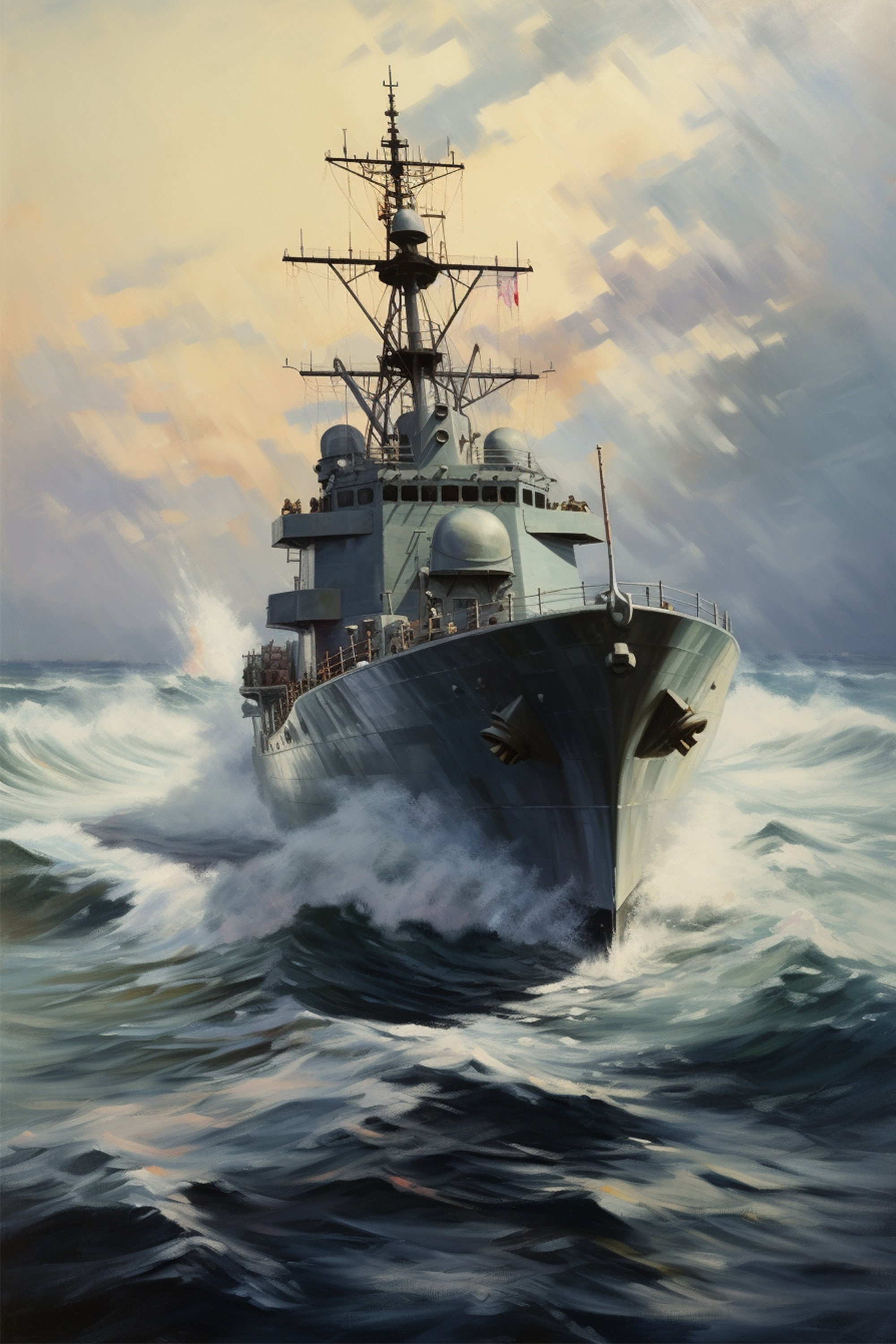 Navy Ship Art Poster | Naval Artwork | Maritime Painting | Naval ...