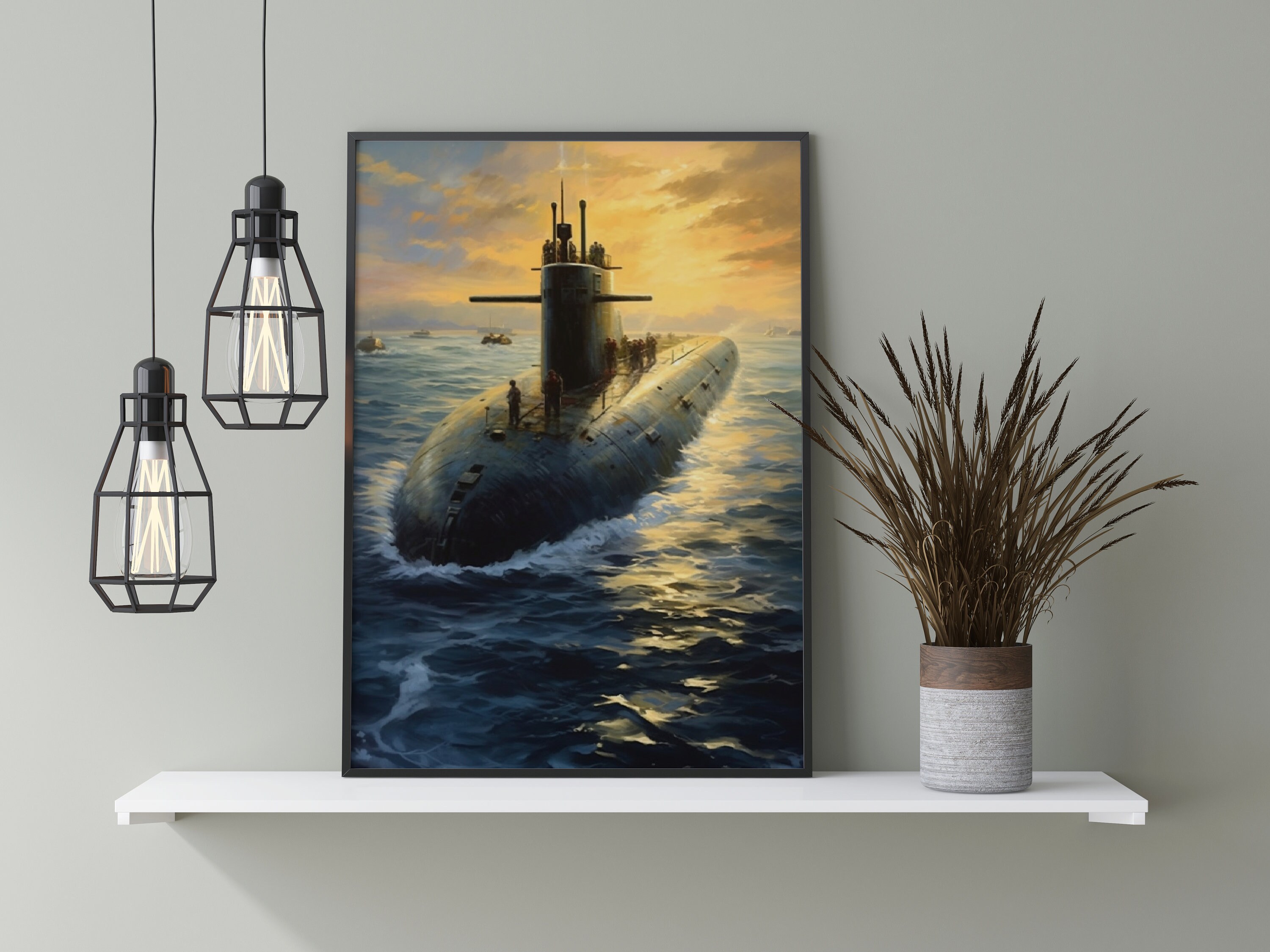 Submarine Wall Art Nautical Print Submarine Power Naval Enthusiasts ...
