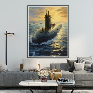 Submarine Wall Art Nautical Print | Submarine Power Naval Enthusiasts ...