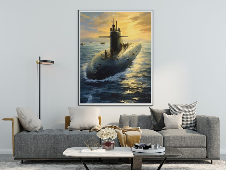 Submarine Wall Art Nautical Print Submarine Power Naval Enthusiasts ...