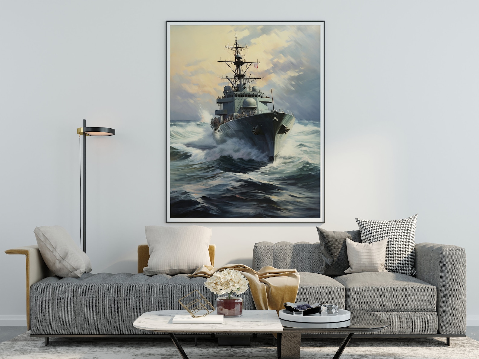 Navy Ship Art Poster | Naval Artwork | Maritime Painting | Naval ...