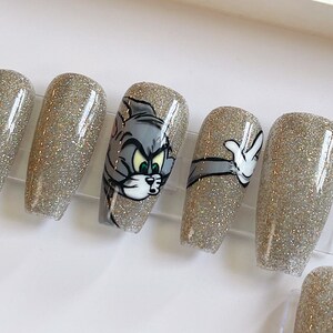 Hand-painted Tom & Jerry Press on Nails - Etsy