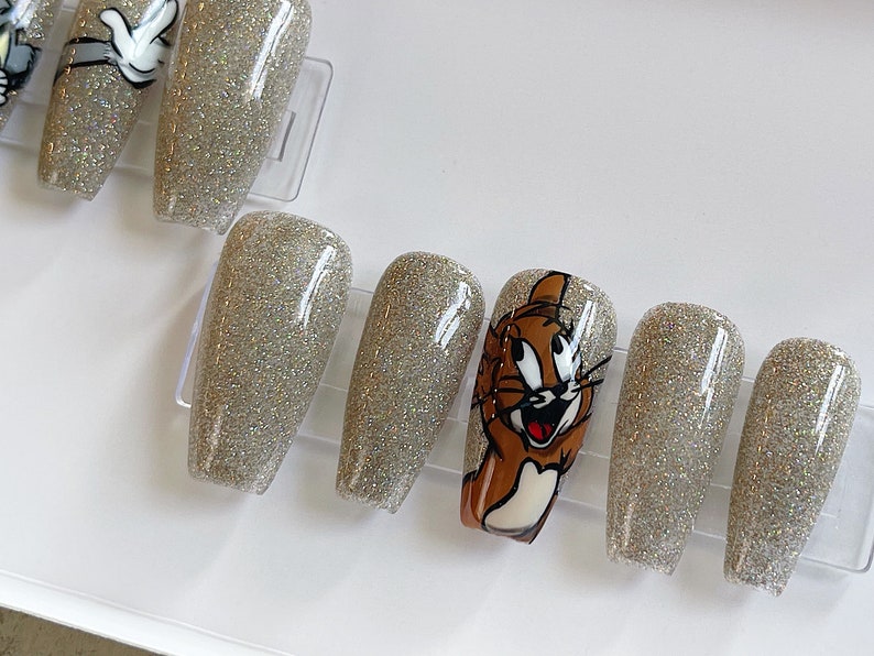 Hand-painted Tom & Jerry Press on Nails - Etsy