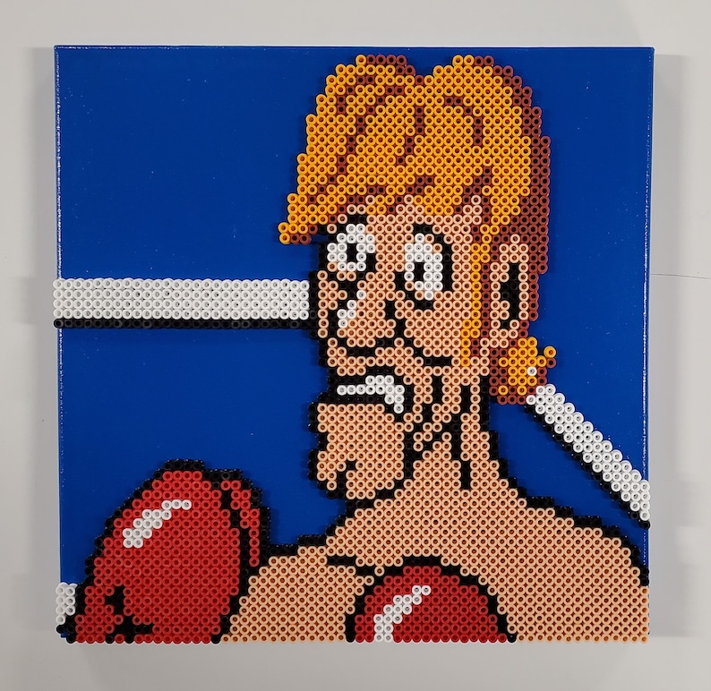 Mike Tyson's Punch Out - Glass Joe. Perler/fuse Beads on a 12x12 Canvas ...