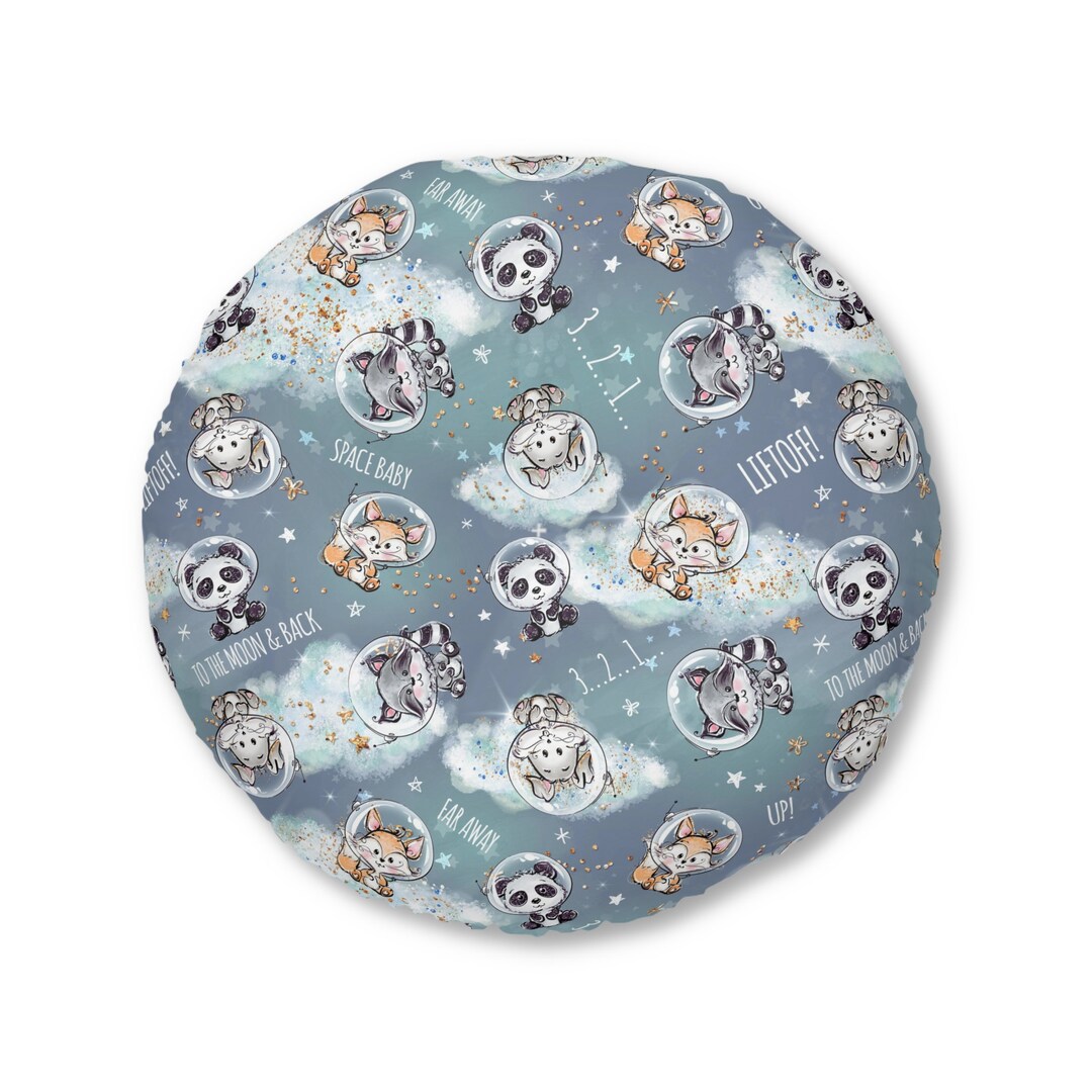 Animals in Space Floor Pillow, Space Floor Pillow, Baby Room Decor ...