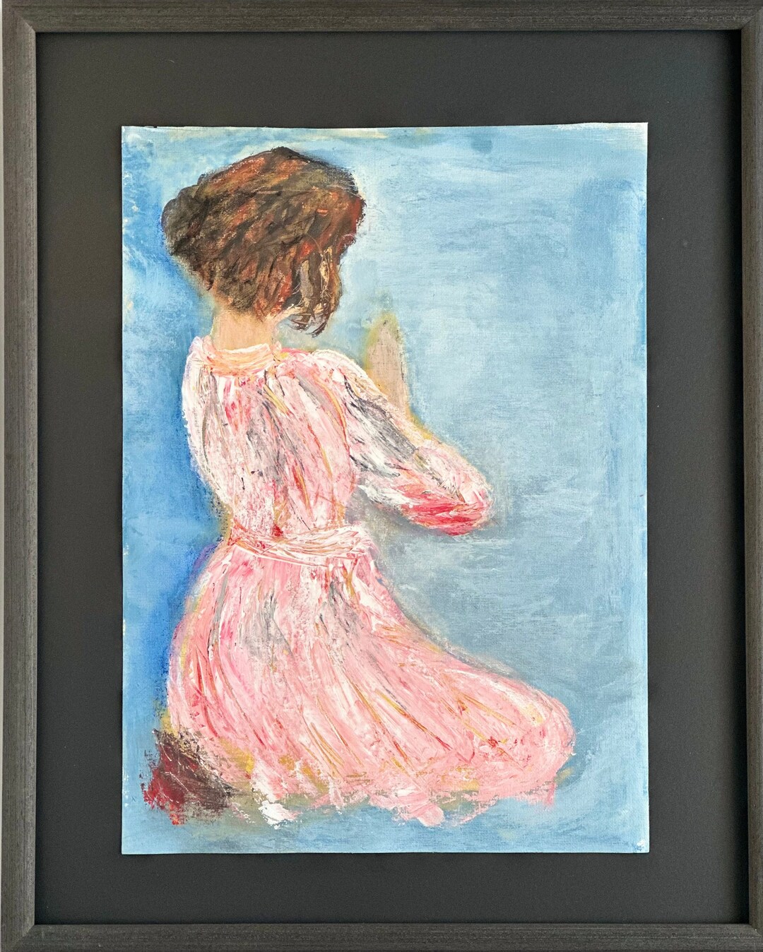Praying Girl Painting, Acrylic Pastel Art, 11"x16" Canvas - Etsy