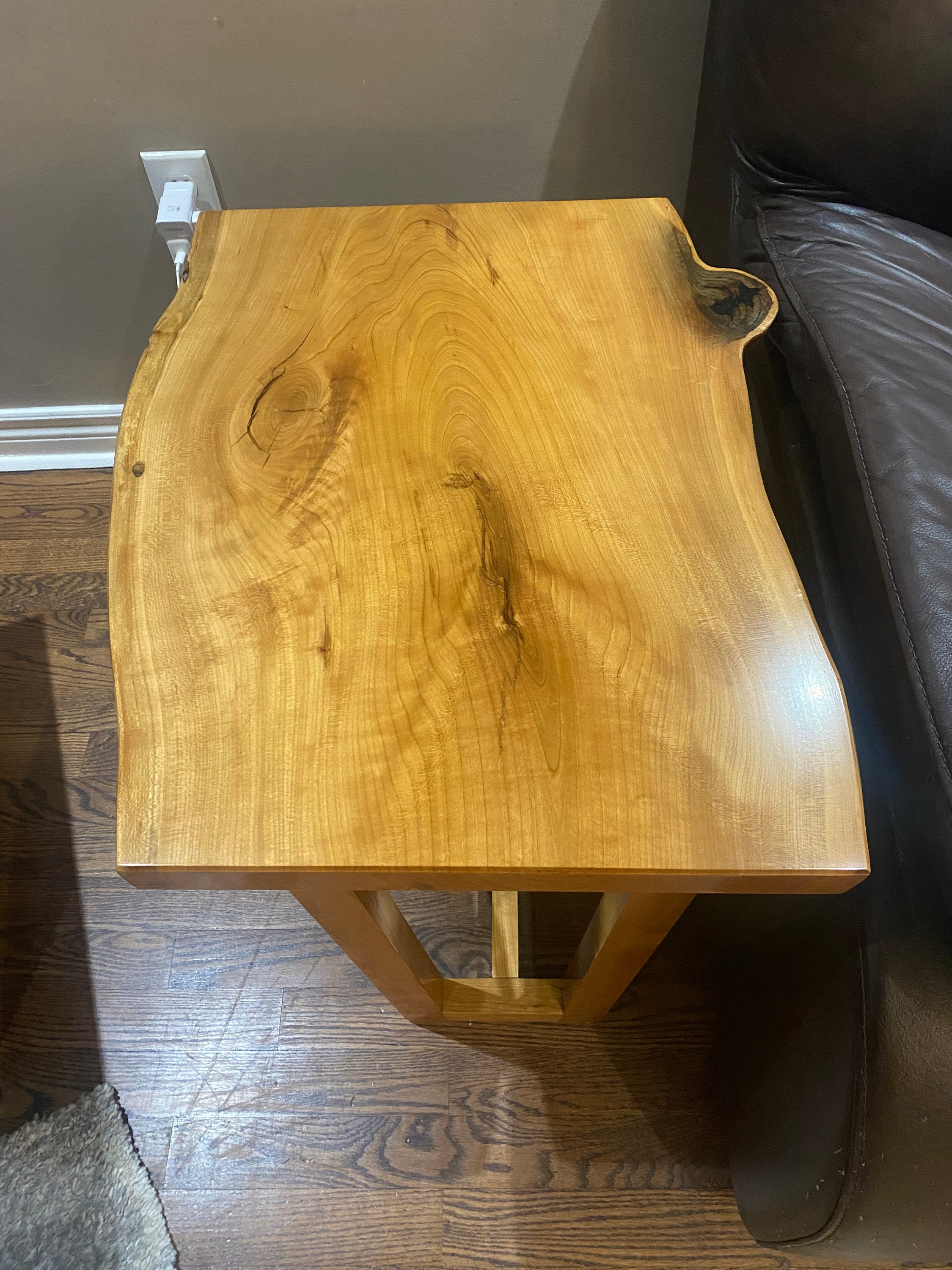 Live Edge Cherry Waterfall Coffee Table Set - Etsy