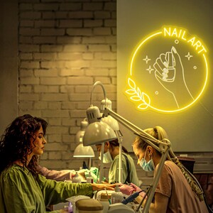 Nails Neon Sign, Nails Salon LED Sign, Salon Room Welcome Sign ...