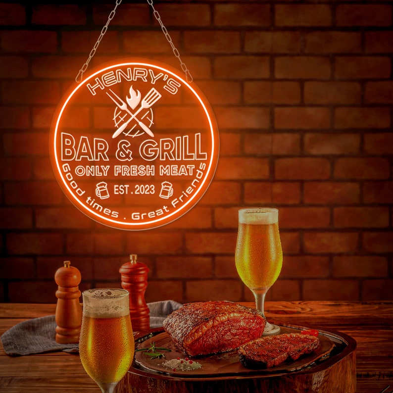 Custom Bar Neon Sign for Home Bar, Personalized Neon Sign Custom LED ...