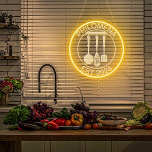 Personalized Kitchen Neon Sign, Custom Name Restaurant Neon Sign ...