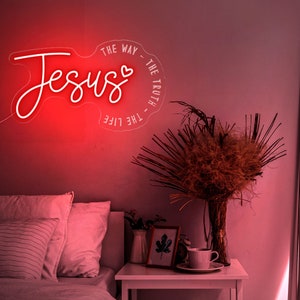 Jesus Neon Light, Jesus Led Sign, Jesus Christ Neon Sign, Christian ...