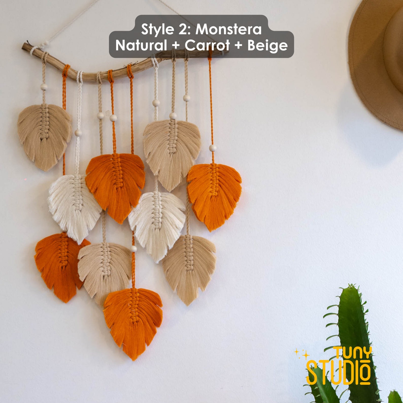 Macrame Monstera Leaves Art Botanical Wall Art Monstera - Etsy