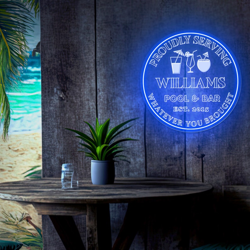 Custom Bar Neon Sign for Home Bar, Personalized Neon Sign Custom LED ...