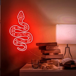 Abstract Snake Led Sign, Snake Neon Sign, Custom Neon Sign, Snake Wall ...