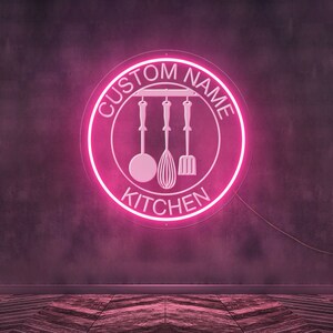 Personalized Kitchen Neon Sign, Custom Name Restaurant Neon Sign ...